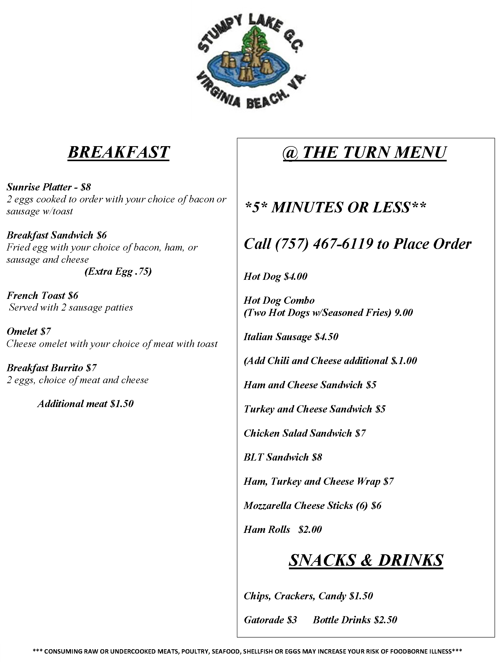 Bar & Grill - Stumpy Lake Golf Course