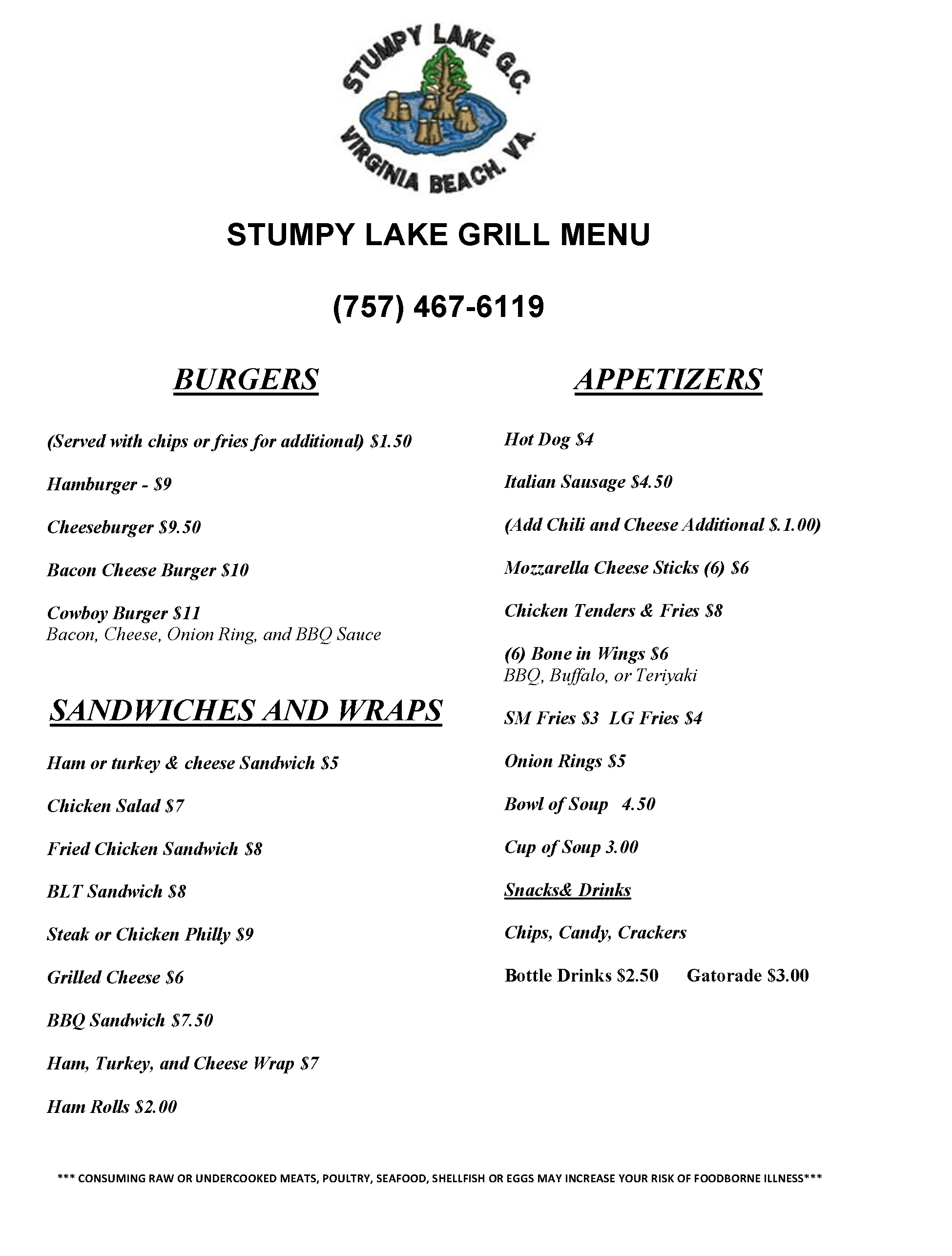 Bar & Grill - Stumpy Lake Golf Course